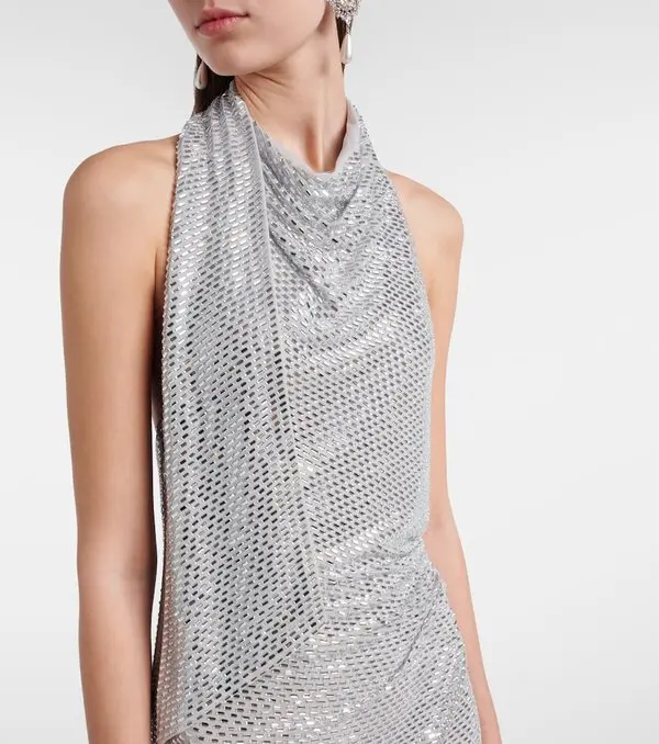 SELF-PORTRAIT Embellished Maxi Dress - Grey