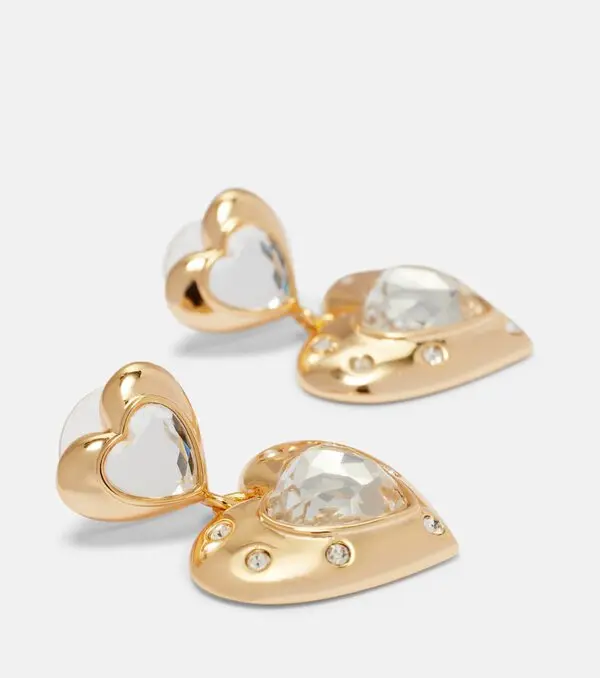 SELF-PORTRAIT Heart Crystal-embellished Earrings