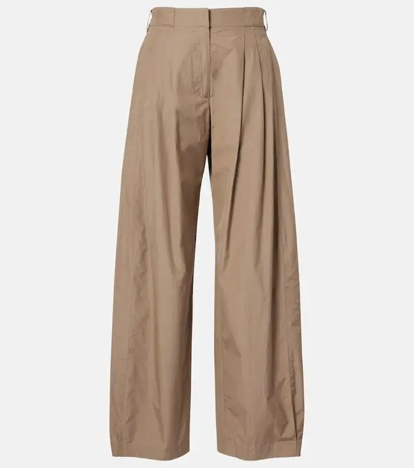 THE ROW Cotton Poplin Wide-leg Trousers