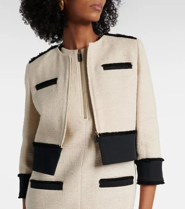 Max Mara Pagaia Cotton And Linen-blend Jacket - Beige