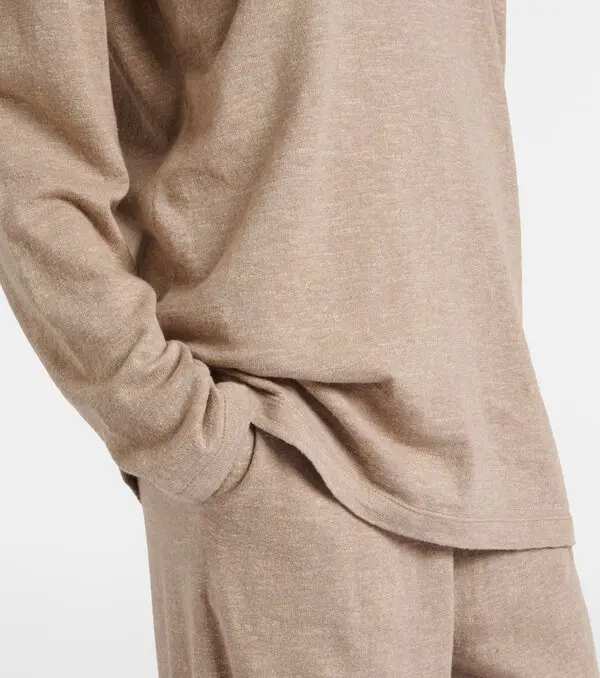 THE ROW Niosa Polo Sweater In Cotton And Linen - Beige
