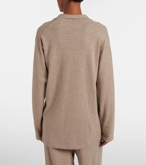 THE ROW Niosa Polo Sweater In Cotton And Linen - Beige