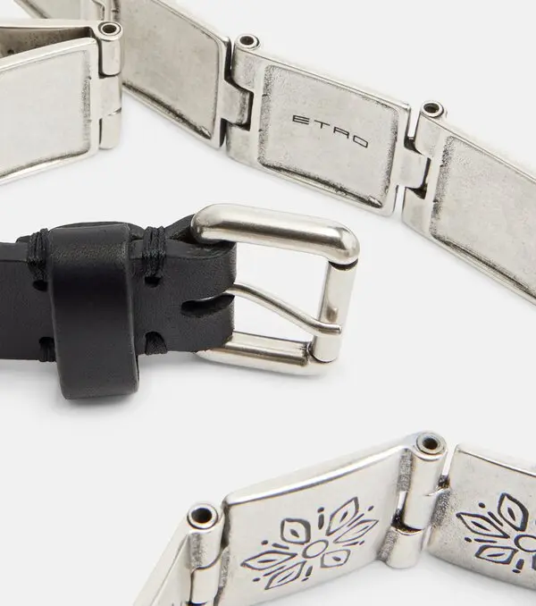 Etro Leather-trimmed Belt