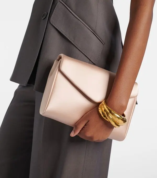 Max Mara Satin Clutch With Detachable Chain Strap