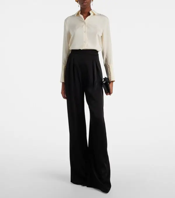 Max Mara Divo Satin Wide-leg Trousers