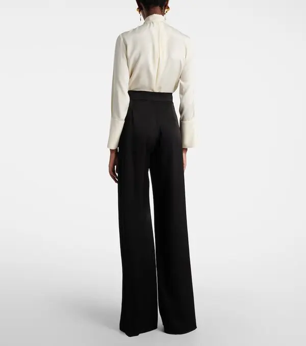 Max Mara Divo Satin Wide-leg Trousers