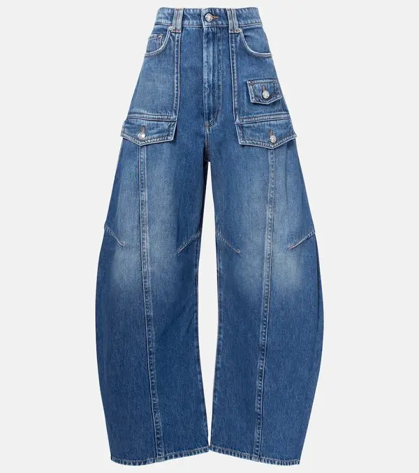 Sportmax Violino Barrel-leg Jeans - Blue