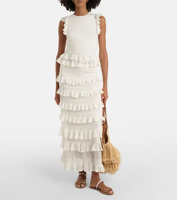 Zimmermann Luna Tiered Maxi Skirt