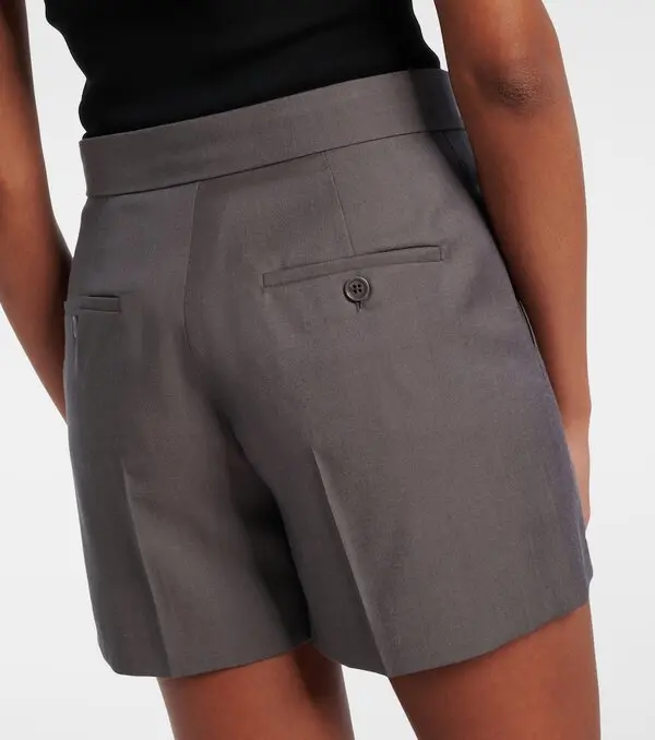 Max Mara Virgin Wool Tailored Shorts - Grey