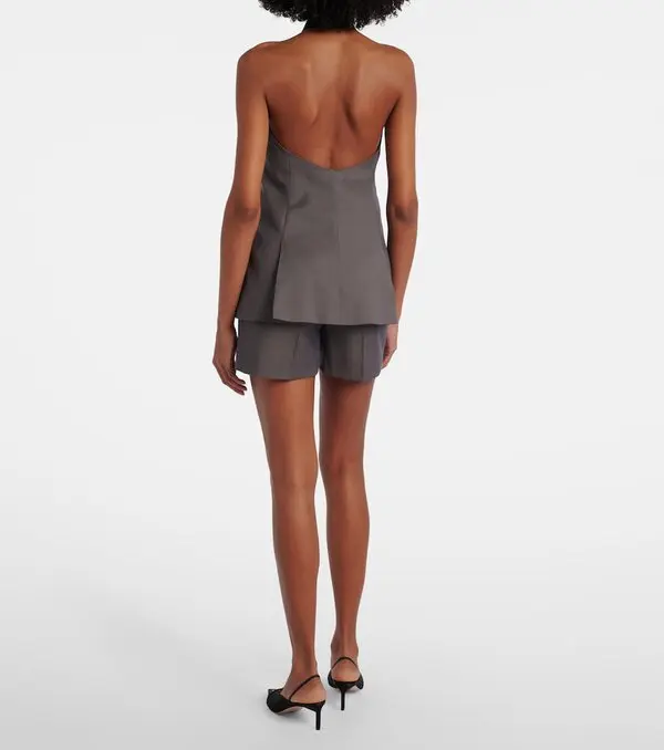 Max Mara Virgin Wool Tailored Shorts - Grey