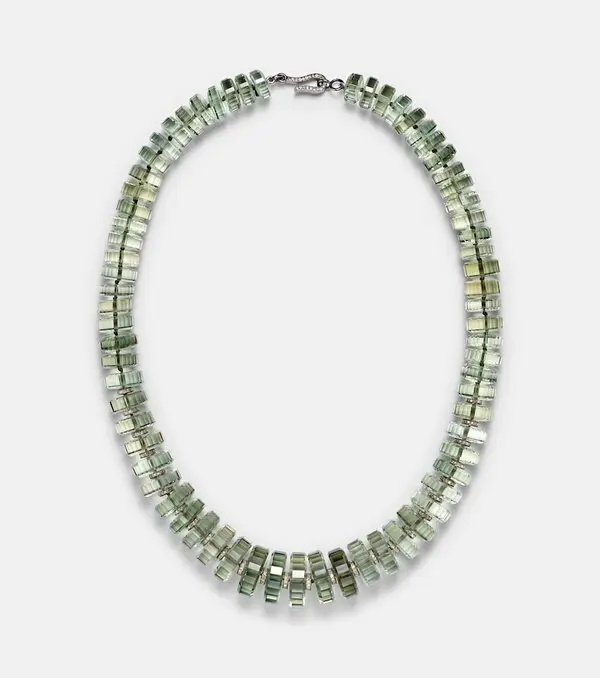 Ileana Makri Aura Sterling Silver Amethyst And Diamond Necklace - Green