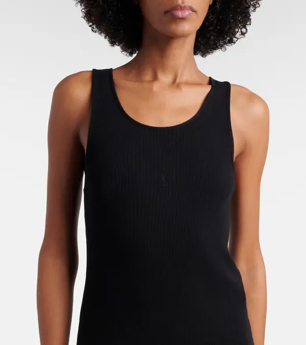 Saint Laurent Cassandre Cotton Jersey Mini Dress