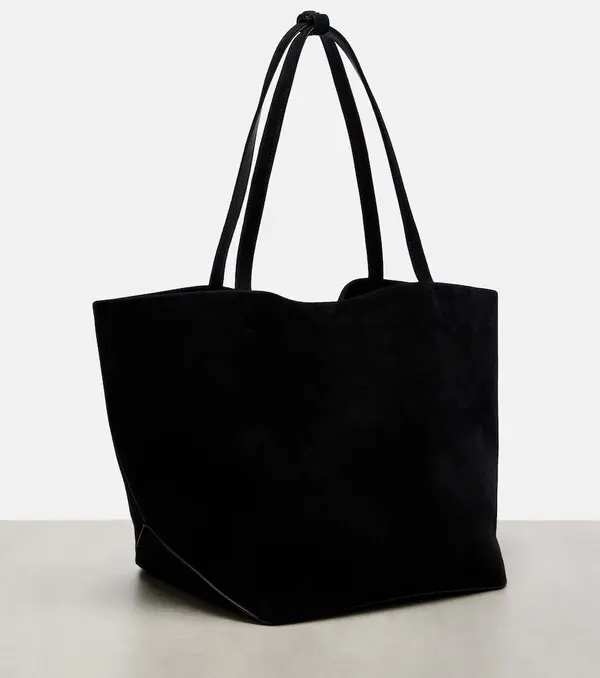 THE ROW Park Three Edge Suede Tote Bag - Black