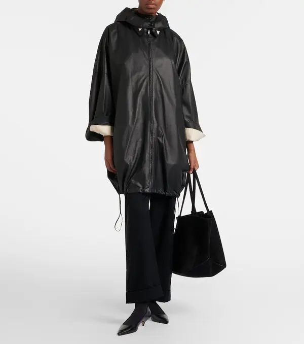 THE ROW Park Three Edge Suede Tote Bag - Black