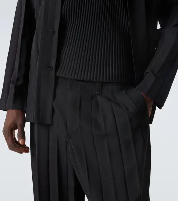 Issey Miyake Homme Plissé Pleated Straight Leg Trousers