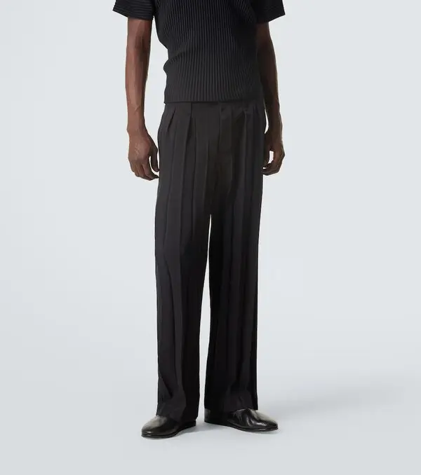 Issey Miyake Homme Plissé Pleated Straight Leg Trousers