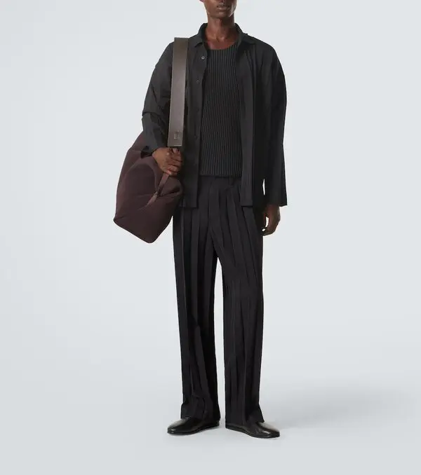Issey Miyake Homme Plissé Pleated Straight Leg Trousers