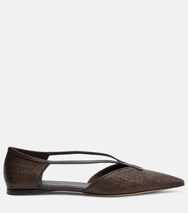 Max Mara Volpino Woven Leather Ballet Flats