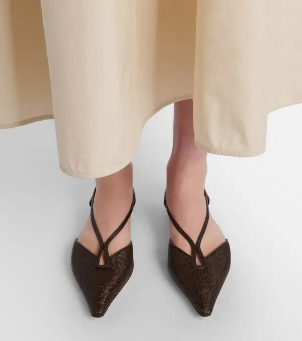 Max Mara Volpino Woven Leather Ballet Flats