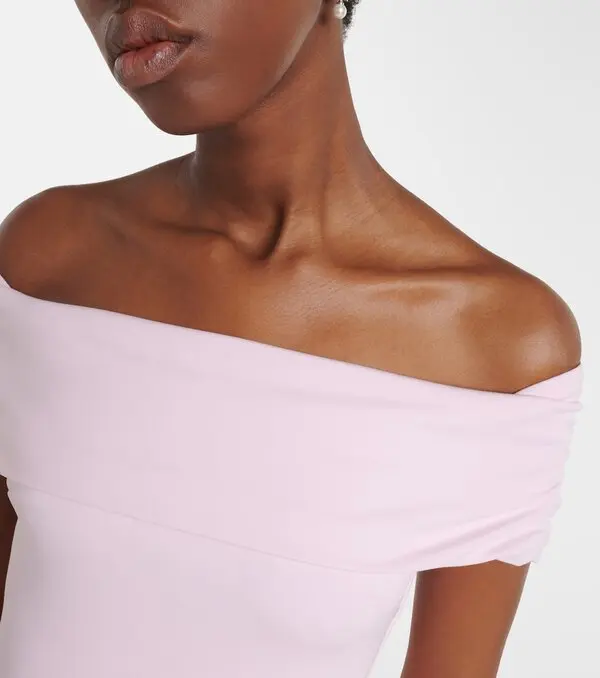 Roland Mouret Floral-applique Jersey Midi Dress