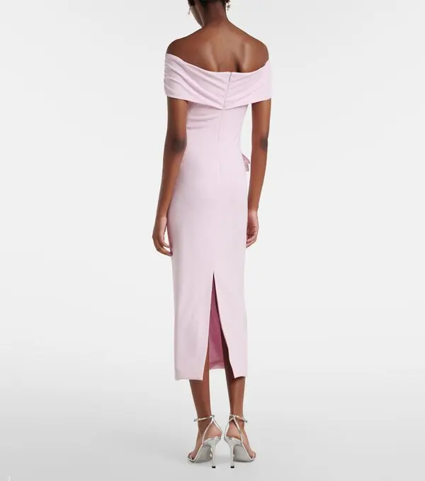 Roland Mouret Floral-applique Jersey Midi Dress