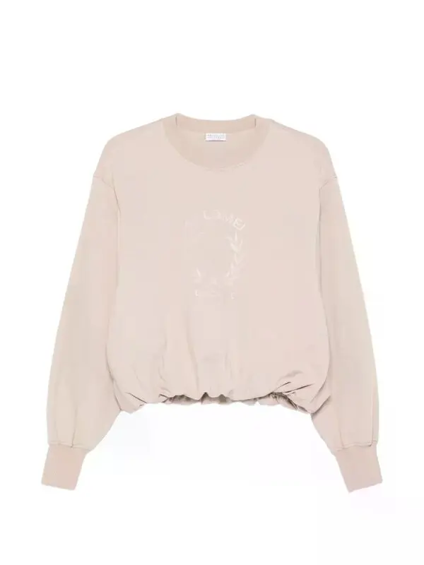 Brunello Cucinelli Graphic Crew Neck Sweatshirt - Neutrals