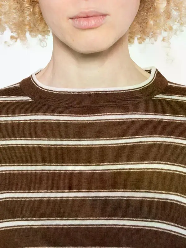 Brunello Cucinelli Striped Virgin Wool And Cashmere T-shirt