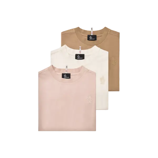 Moncler Cotton Blend T-shirts Pack Of Three - Multicolour