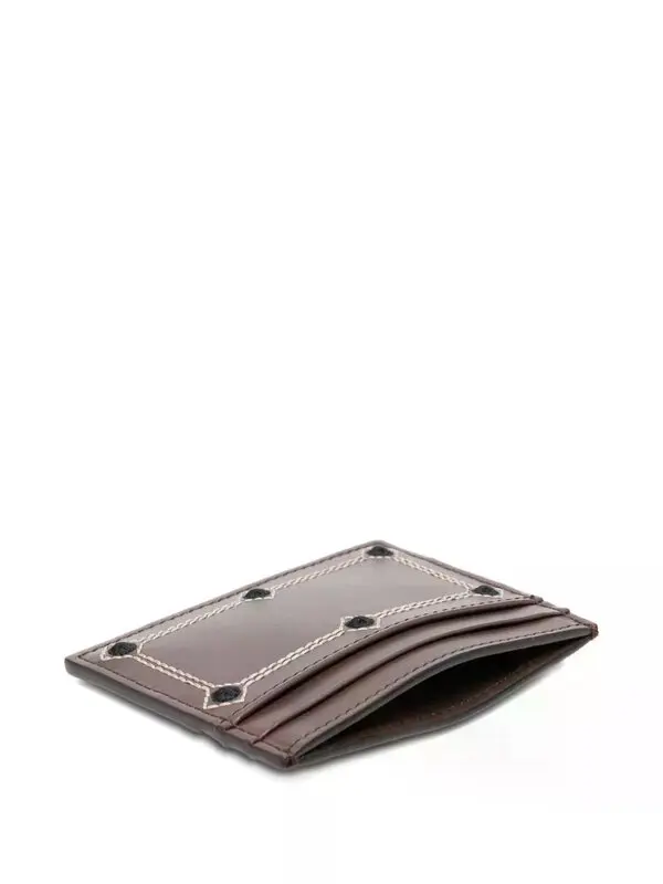 Etro Embroidered Leather Cardholder - Brown