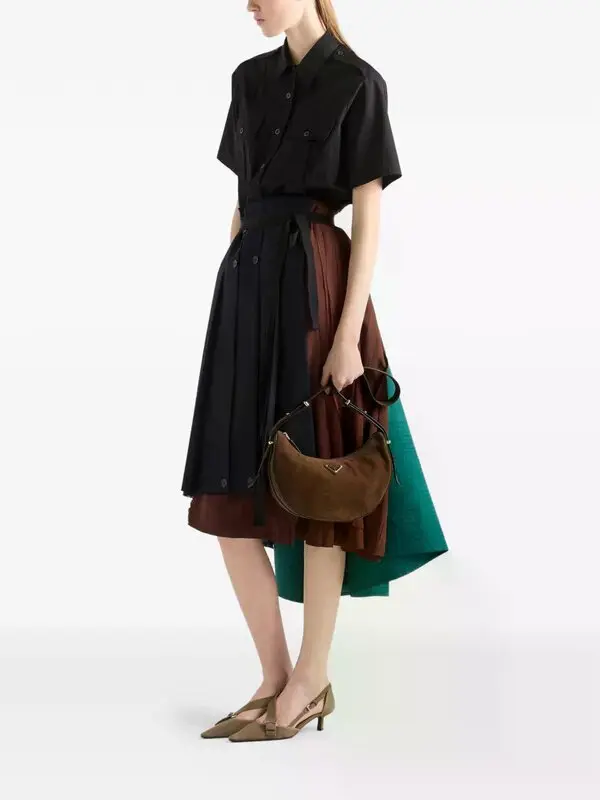 Prada Arqué Small Nubuck Leather Bag - Brown