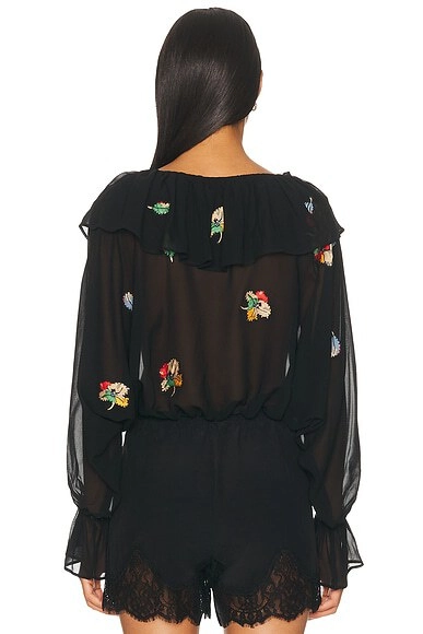 BODE Flower Toss Silk Blouse