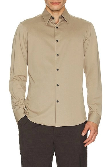 Theory Sylvain Structure Knit Shirt - Feather