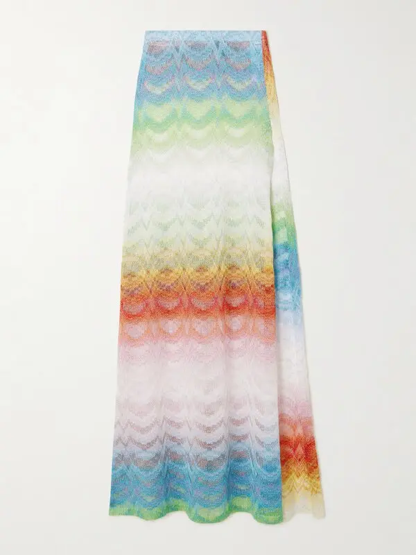 Missoni Mare Striped Metallic Crochet-knit Maxi Skirt - Multi