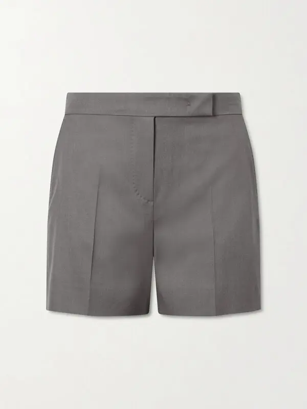 Max Mara Wool-twill Tailored Shorts - Gray