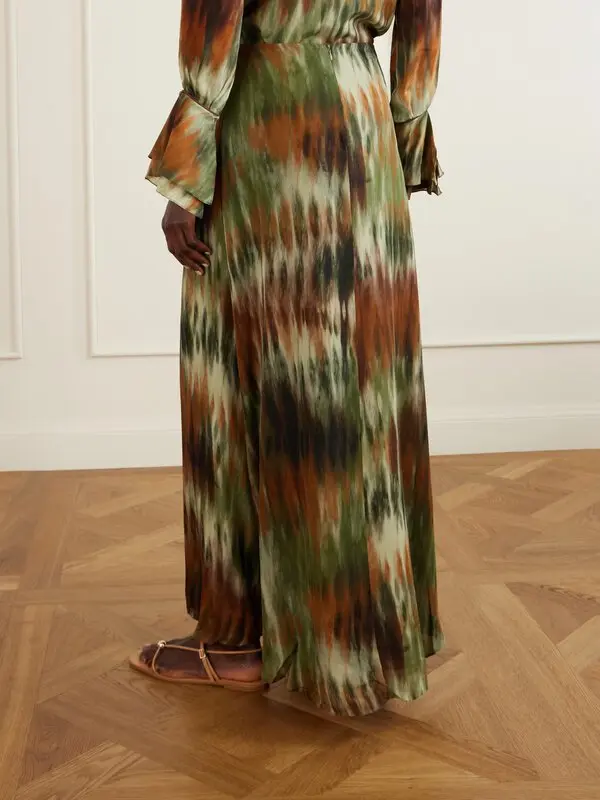 Johanna Ortiz Printed Silk-georgette Maxi Skirt - Multi