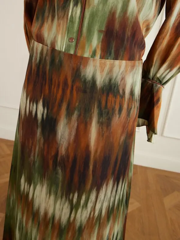 Johanna Ortiz Printed Silk-georgette Maxi Skirt - Multi