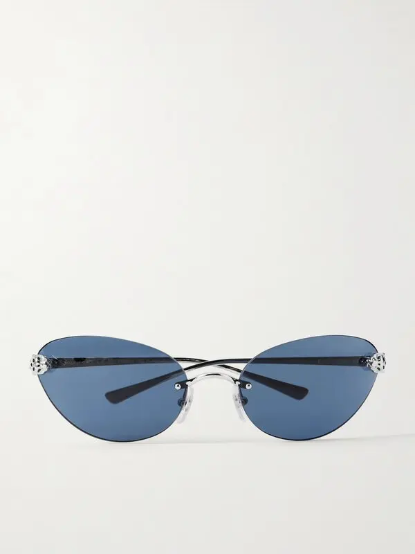 Cartier Panthère De Rimless Cat-eye Sunglasses - Silver