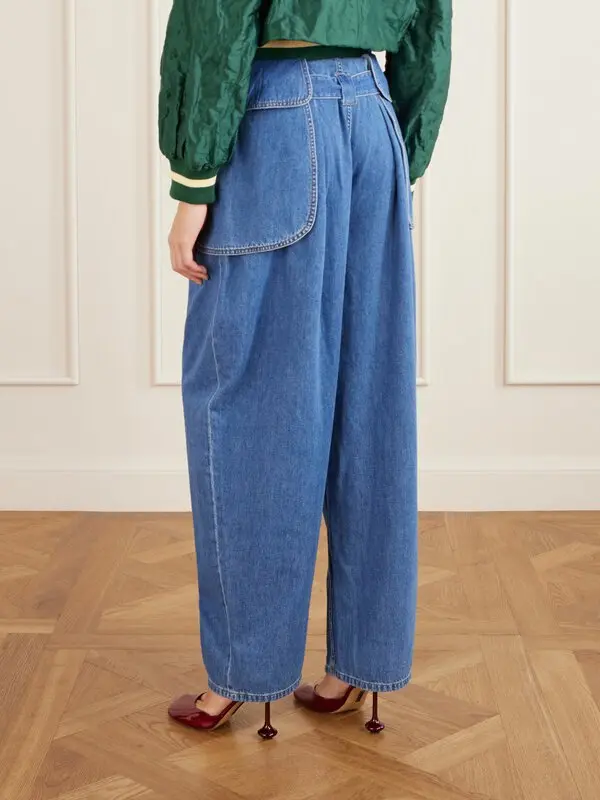 Loewe Belted Pleated Wide-leg Jeans