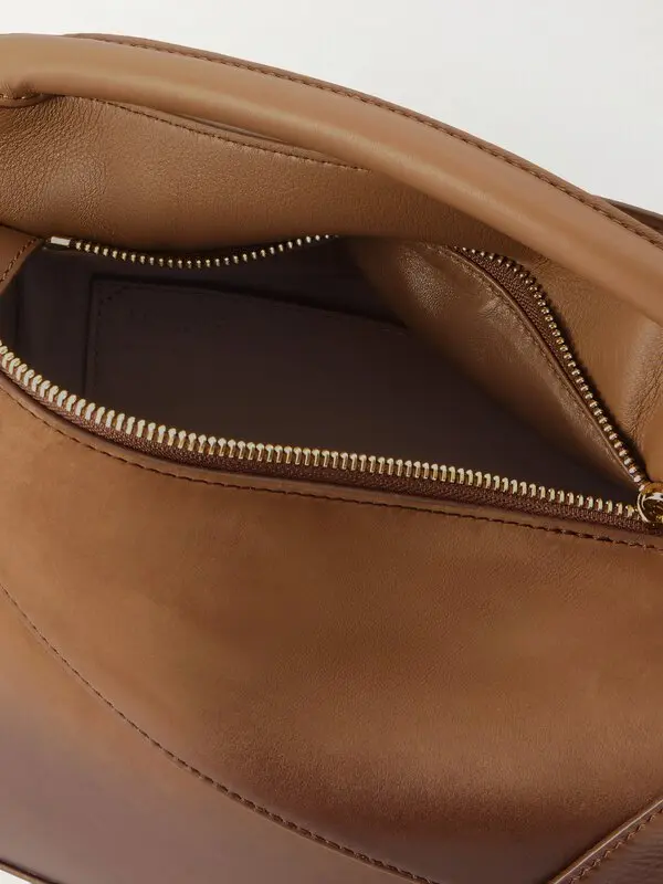 Loewe Puzzle Edge Small Patent-nubuck Shoulder Bag - Brown