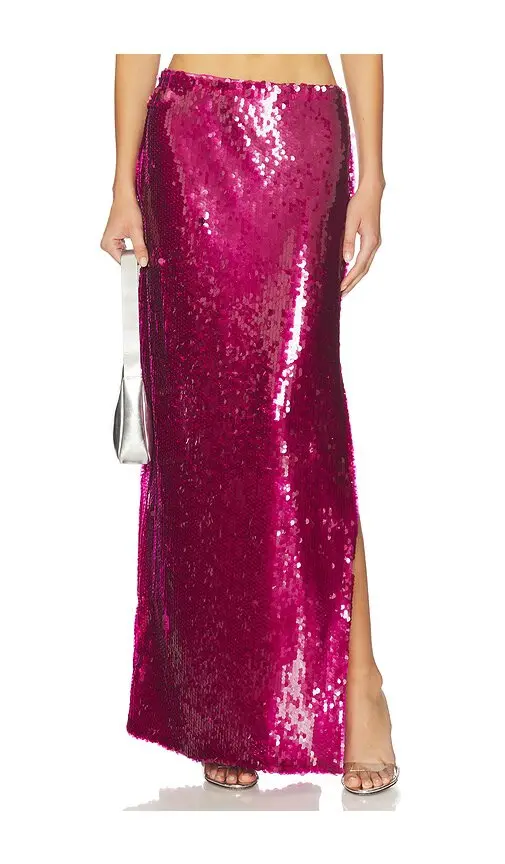 MOTHER OF ALL Mela Sequins Skirt - Fuchsia