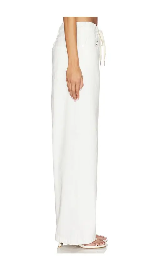 Blanknyc Drawstring Wide Leg Jeans - White