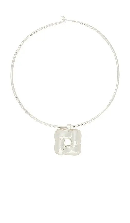 Jenny Bird Woven Square Collar Necklace - Metallic Silver