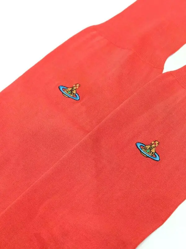 VIVIENNE WESTWOOD Orb Embroidered Socks - Red
