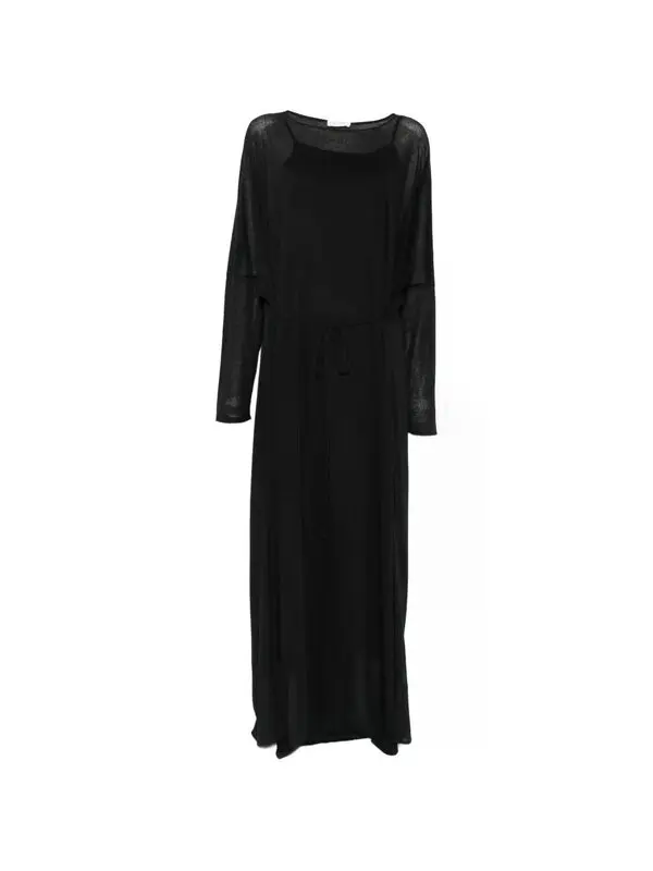 RUOHAN Maxi Dress With Drawstring Long Sleeves
