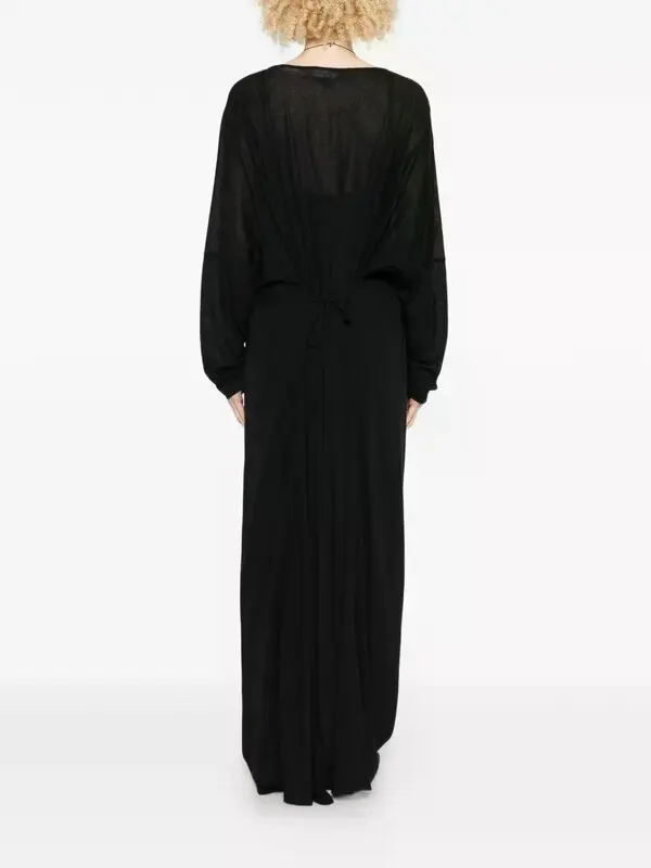 RUOHAN Maxi Dress With Drawstring Long Sleeves