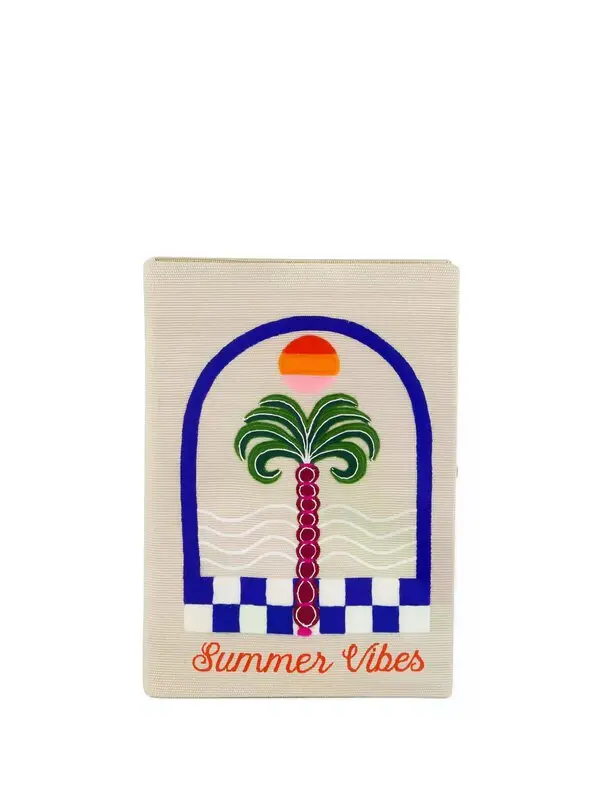 OLYMPIA LE-TAN Summer Vibes Embroidered Clutch Bag - Neutrals