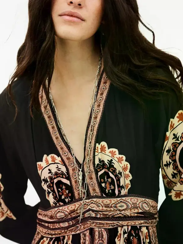 Ba&sh Vera V-neck Printed Maxi Dress