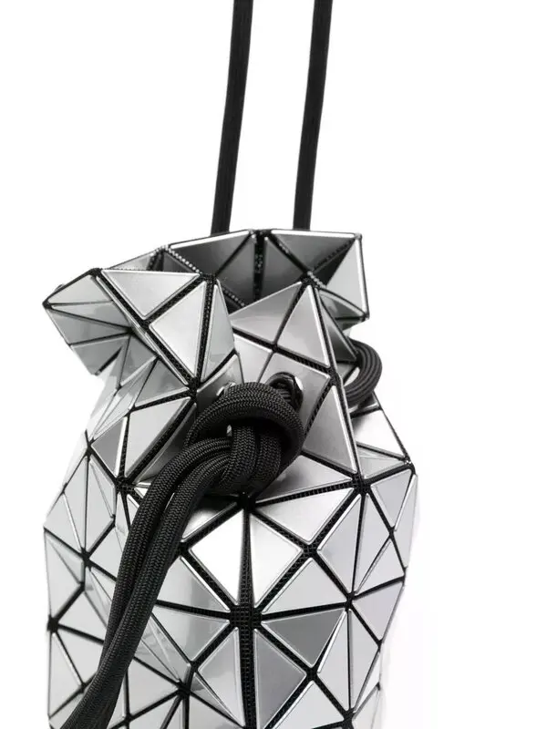 Issey Miyake Geometric Print Drawstring Tote Bag - Silver