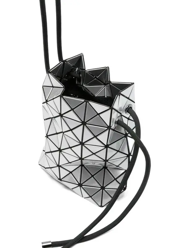 Issey Miyake Geometric Print Drawstring Tote Bag - Silver