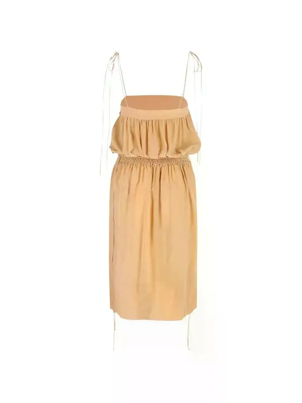 Saint Laurent Silk Balloon Midi Dress